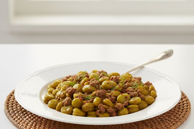 Broad Bean Dish With Minced Meat Recipe - TarifMotoru
