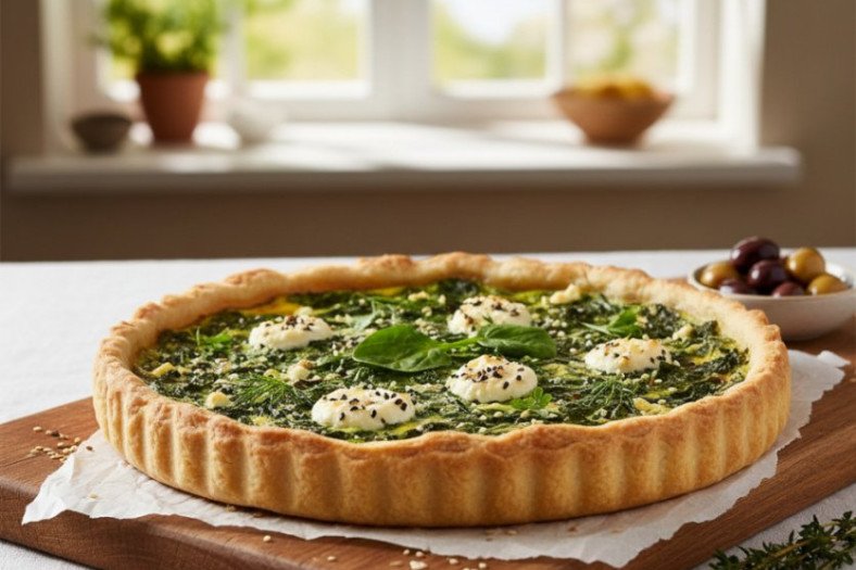 Spinach Salted Tart (Spinach Quiche) Recipe - TarifMotoru
