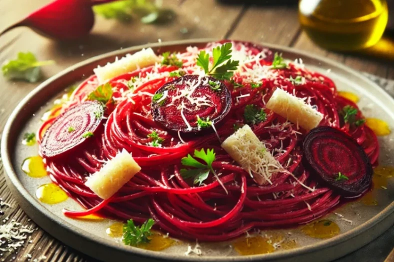 Red Spaghetti With Beets Recipe - TarifMotoru